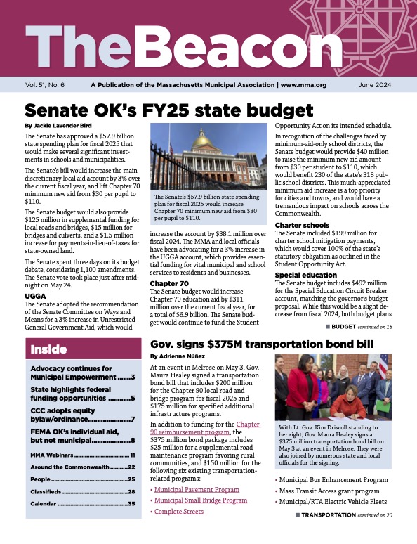 MMA publishes June issue of The Beacon - Massachusetts Municipal Association (MMA)