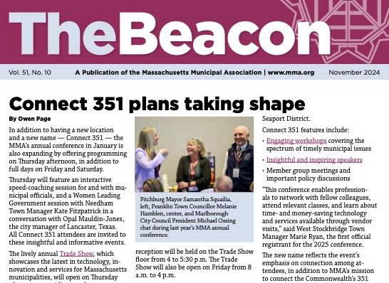 MMA publishes November issue of The Beacon - Massachusetts Municipal Association (MMA)