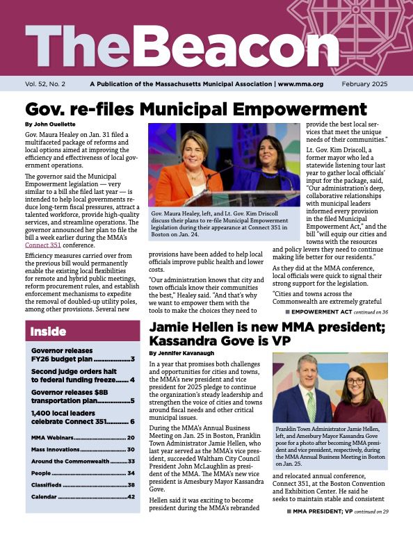 MMA publishes February issue of The Beacon - Massachusetts Municipal Association (MMA)