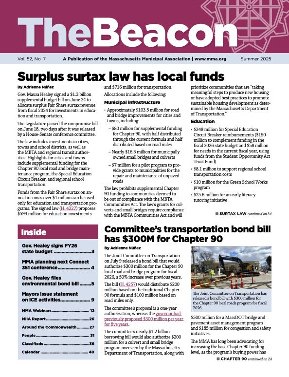 MMA publishes Summer issue of The Beacon - Massachusetts Municipal Association (MMA)